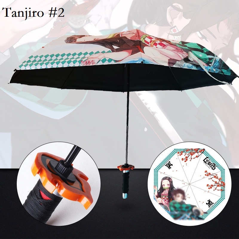 Anime Umbrella Folding umbrella Demon Slayer Tanjiro Shinobu Zenitsu ...