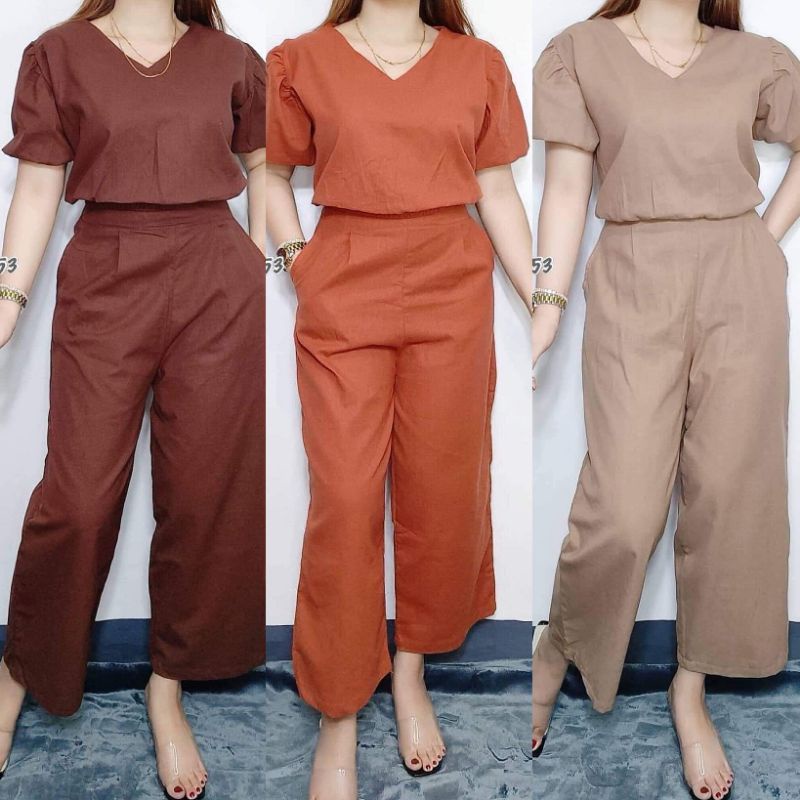 ATtrendS Puff sleeves blouse and trouser pants coords | YURI terno ...