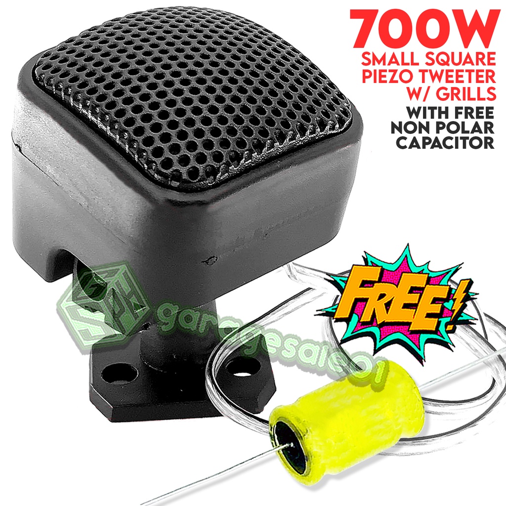 700W Square Small Piezo Tweeter With Grills & Stand With FREE Non Polar ...