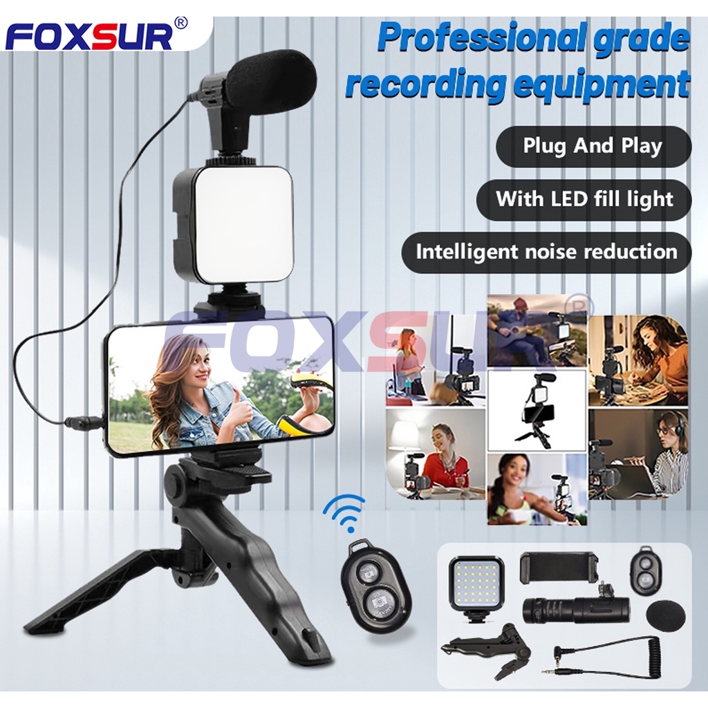 Smartphone Vlogging Kit Video Recording Equipment with Tripod Fill ...