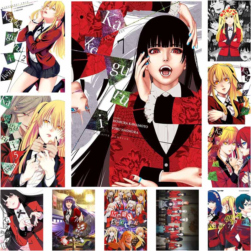 Vintage Kakegurui Anime Poster Mural White Paper Painting for Room ...
