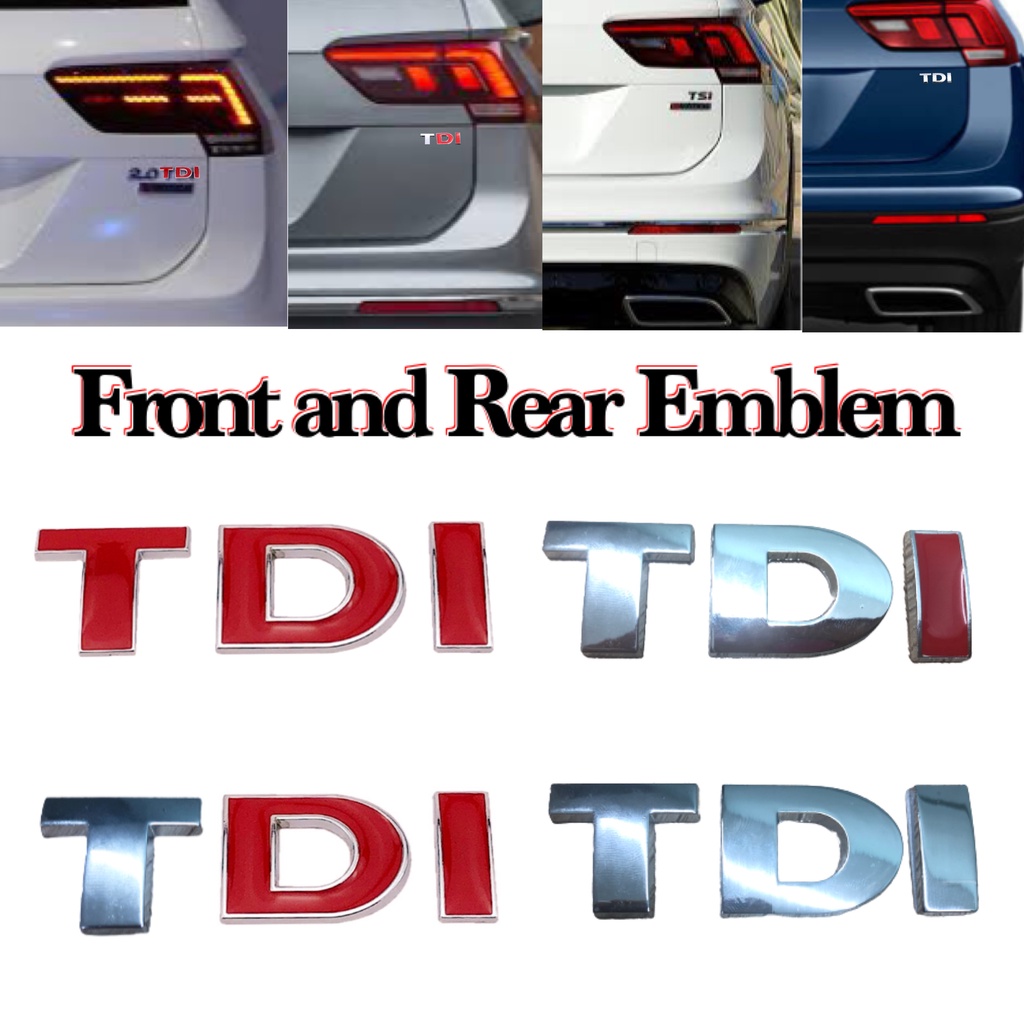 LD 1pcs TDI Front and Rear Emblem Sticker Badge (Good Quality) | Shopee ...