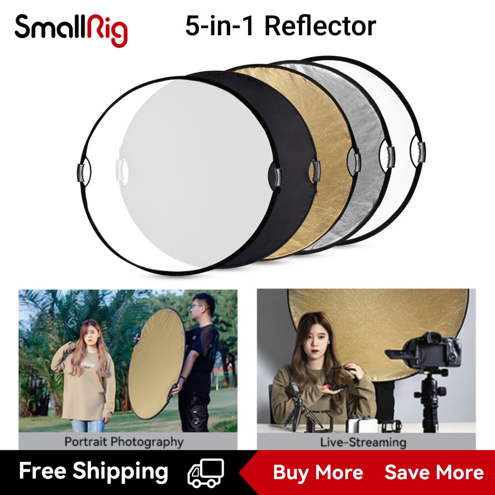 SmallRig 5-in-1 Collapsible Circular White Silver Gold Black Reflector ...