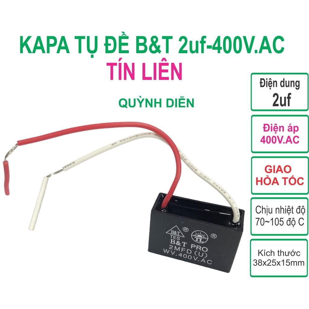 Combo of 10 Caps Fan capacitors 2uf 400V.AC B&T TIN LIEN Kapa starter ...
