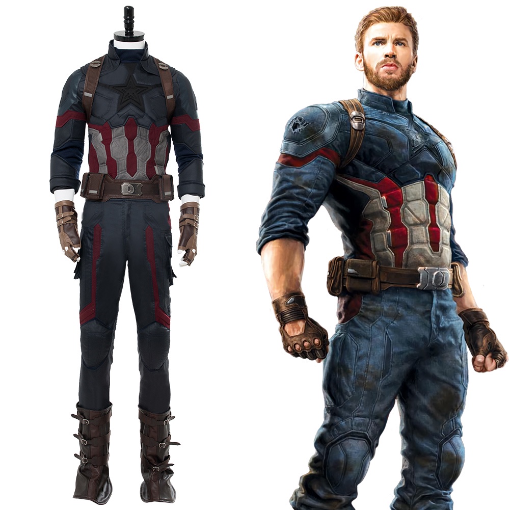 Infinity War Captain America Steve Rogers Cosplay Costume Halloween Outfit | Shopee Philippines