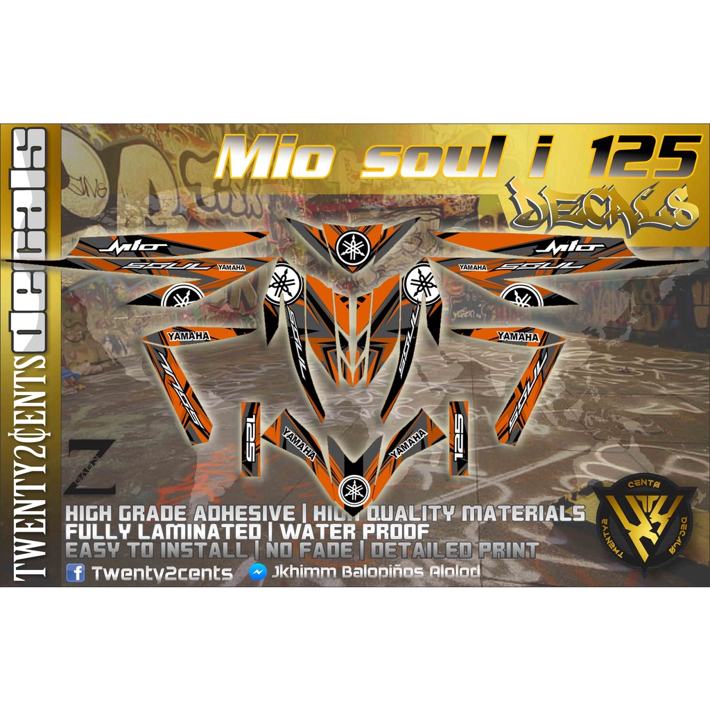 Yamaha Mio Soul i 125 Decals High-Quality Stickers (racing graphics ...