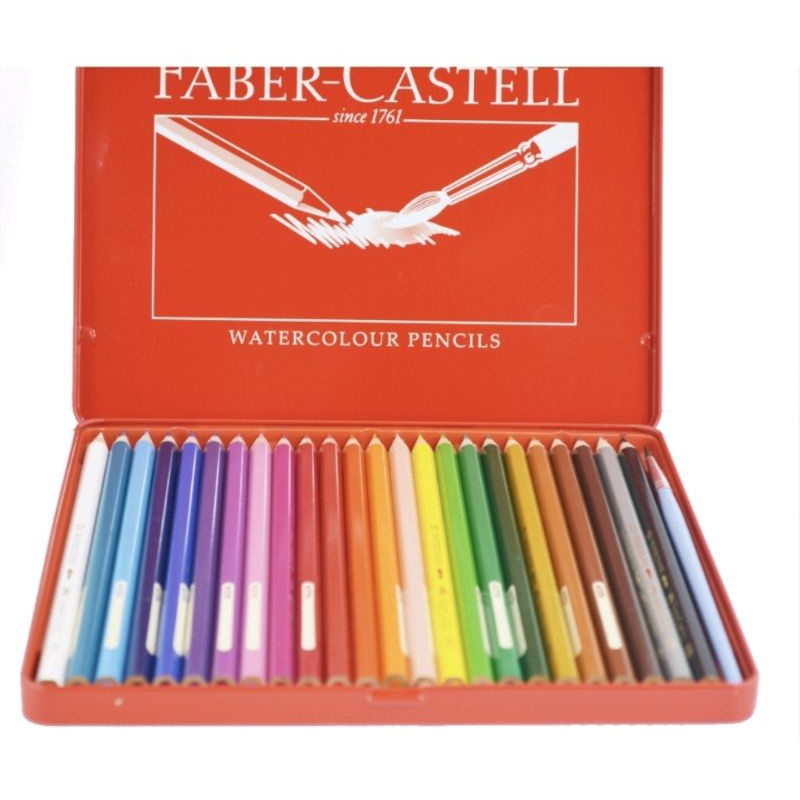 Faber Castell Watercolor Pencils 24L Tin Case (can packaging) | Shopee ...