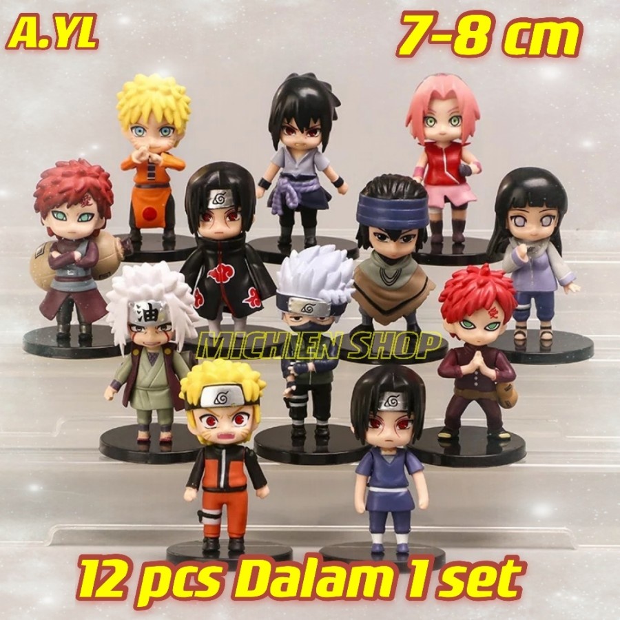 Naruto Chibi Figure Set 12 Naruto Sasuke Anime/ | Shopee Philippines