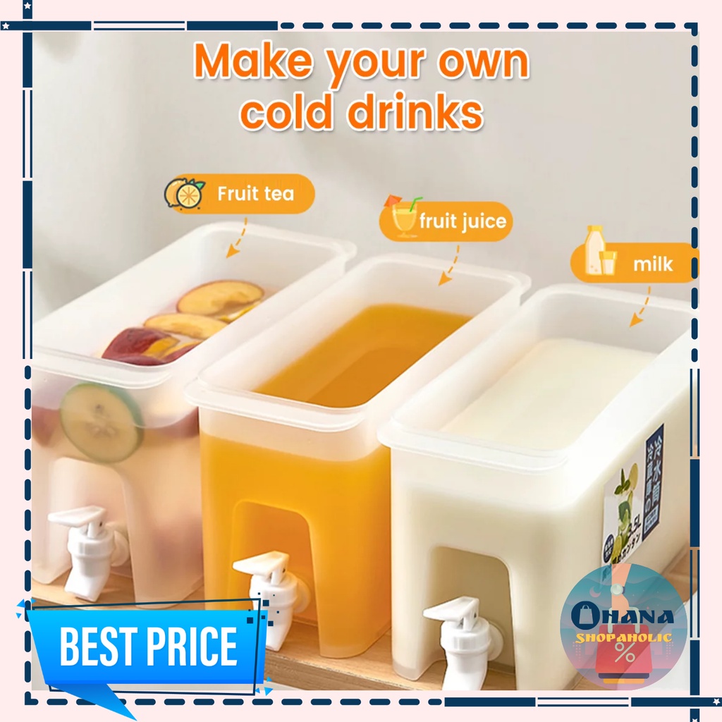 3.5L Mini Water Jug Container with Faucet Household Refrigerator Cold ...