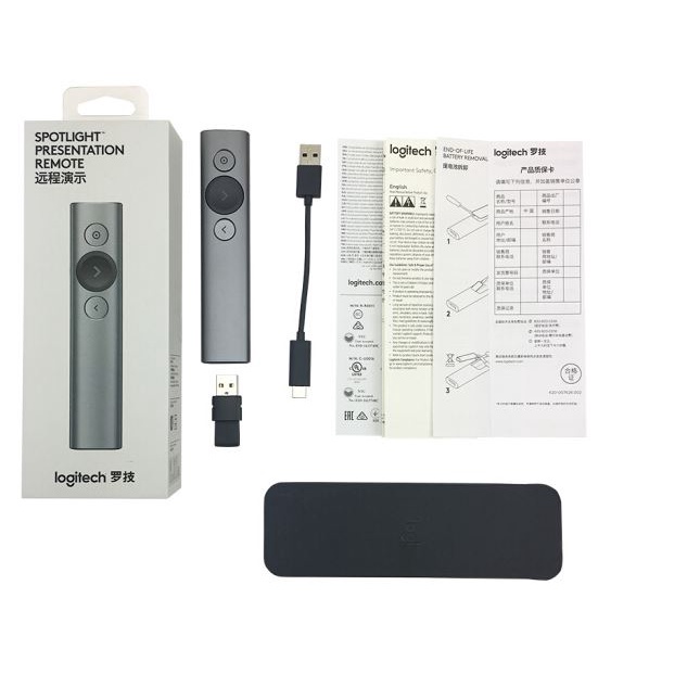 Logitech Spotlight Wireless Presentation Remote,2.4 GHz & Bluetooth,USB ...