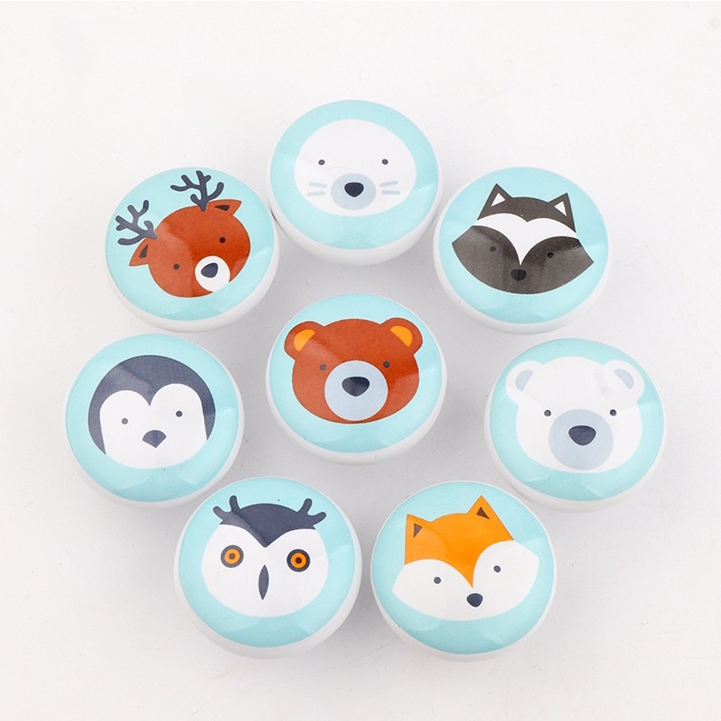 Owl Ceramic Handles Knobs Cartoon Animal Wardrobe Cupboard Drawer Pulls ...