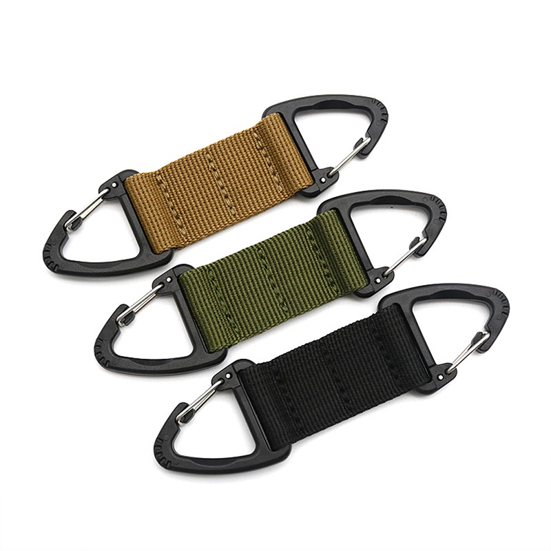 LUC Carabiner Nylon Key Hook Double Hooks Triangle Buckle Hanging ...