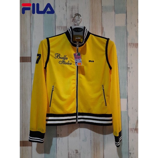 HITAM Second Branded Thrift Jacket FILA yellow with black, Second ...