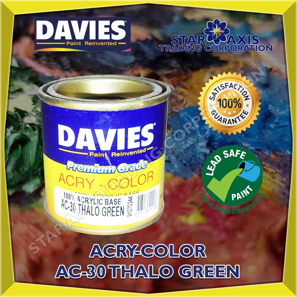 DAVIES PREMIUM GRADE ACRY-COLOR 100% ACRYLIC BASED WHITE BASED PAINT AC ...