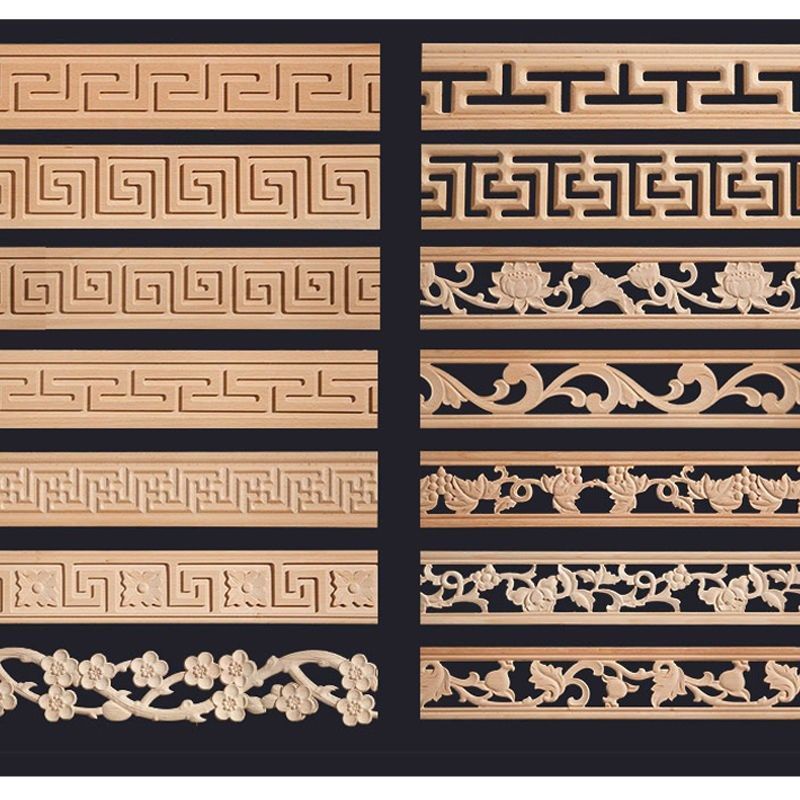 Chinese Style Wooden Moulding Carved Waistline Border Line European ...