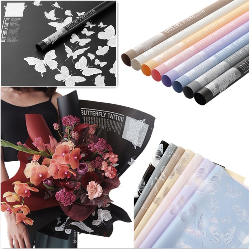 Bouquet Wrapper Paper Hollow Butterfly Flying English Flower Wrapping ...