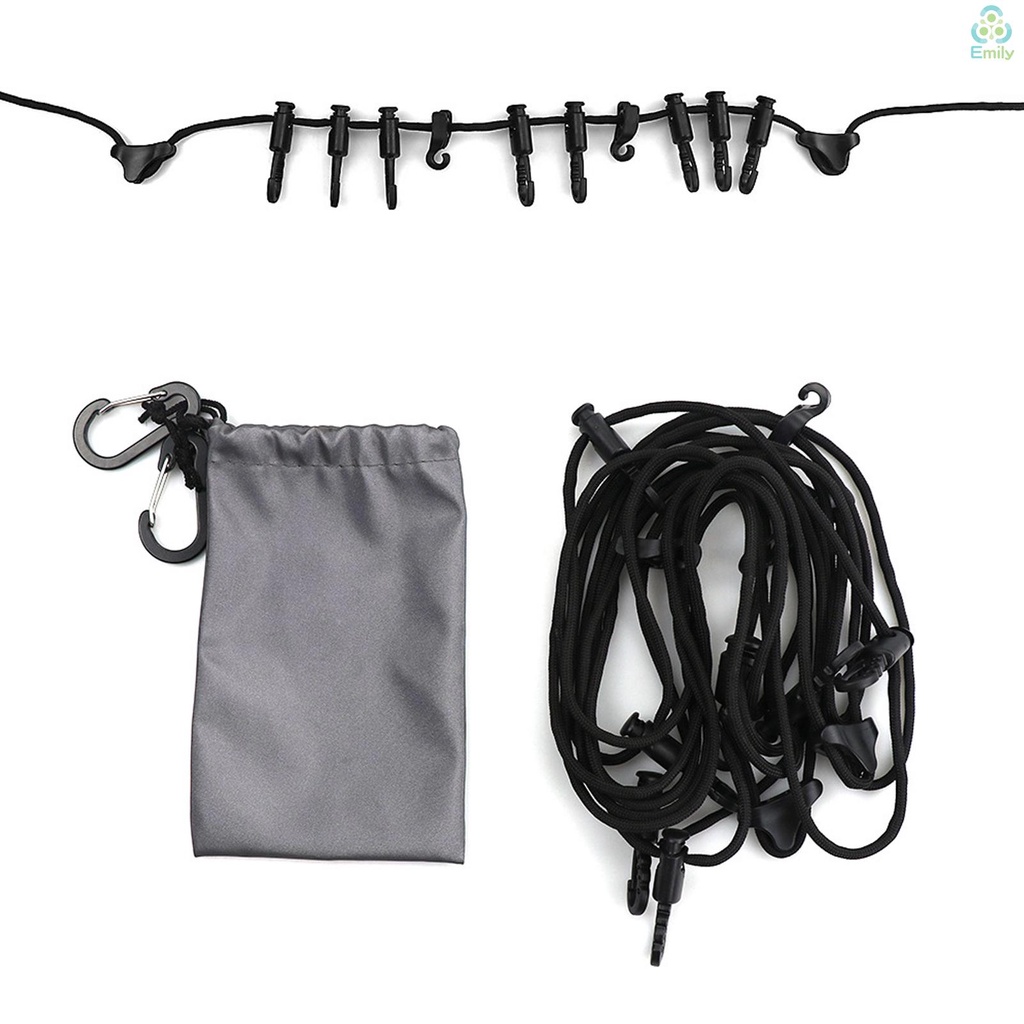 Outdoor 5 Meters Hanging Rope with Hooks Multipurpose Camping Clothes ...