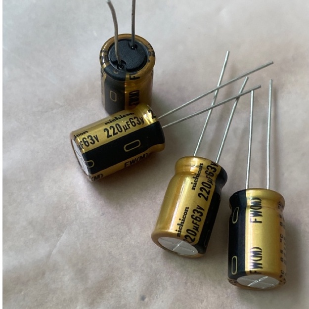 Nichicon FW 63V 220uF Yellow Capacitor 10x16mm (01 Child) | Shopee ...
