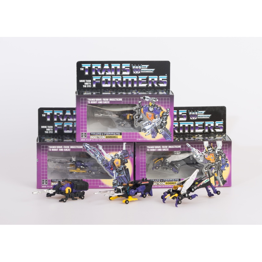 Transformers G1 Reissue Insecticons Bombshell Kickback Shrapnel Brand ...