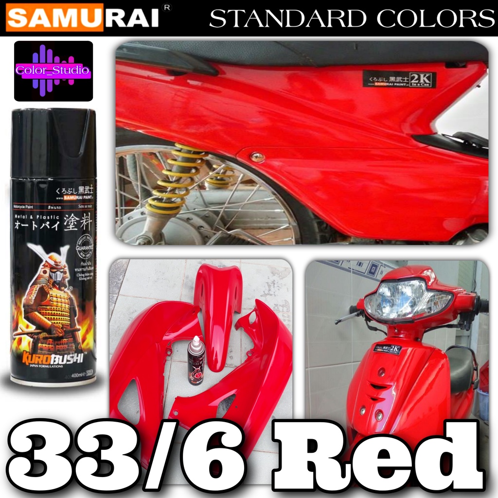 SAMURAI SPRAY PAINT 33/6 Red Standard - Cash on Delivery - COD | Shopee ...
