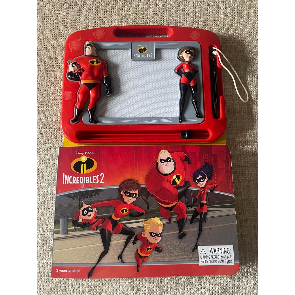 Disney Pixar Incredibles 2 Slate Board Book & Magnetic Stylus Drawing ...
