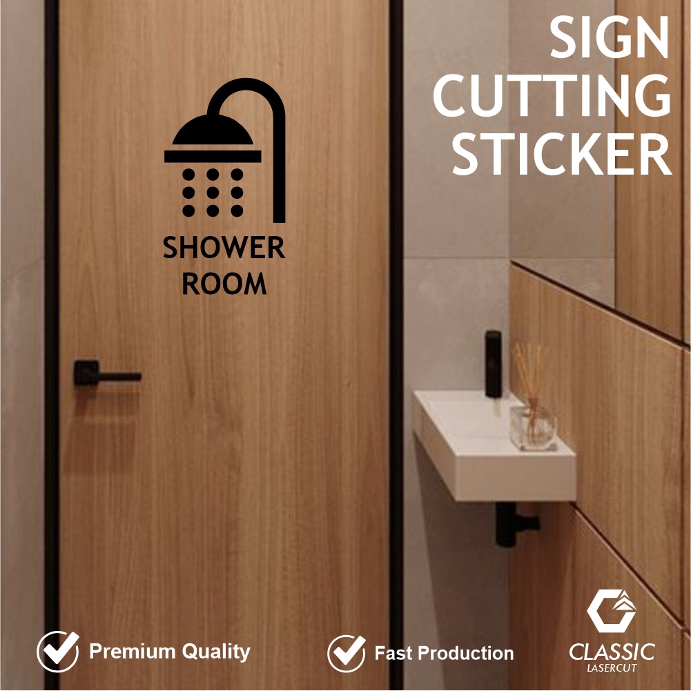 Sign Sticker Shower Room/Sign Sticker/Sign Door 15x35cm | Shopee ...