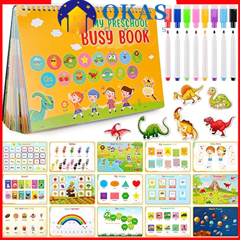 30 Themes Busy Book Learning Activities Copybook for Kids Autism Quiet ...