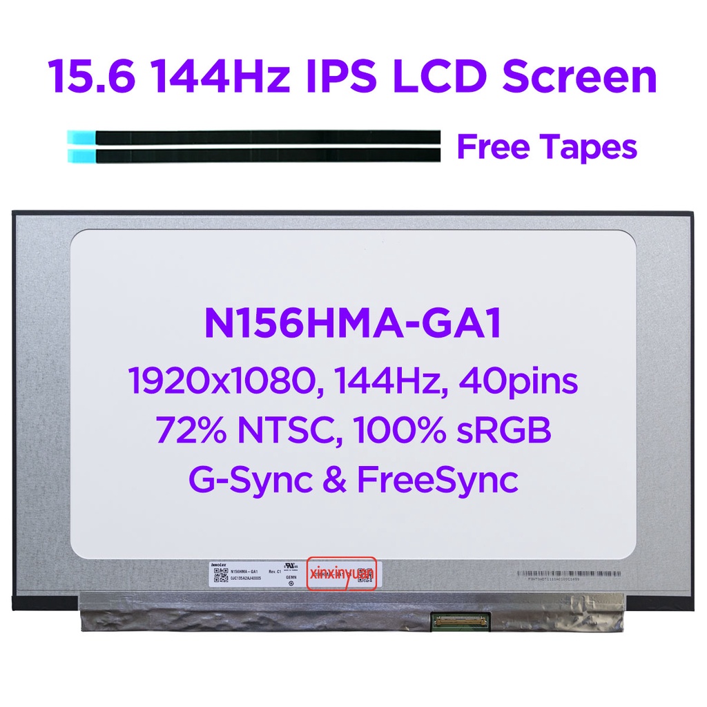 15.6-inch IPS 144Hz Laptop LCD Screen N156HMA-GA1 NE156FHM-NX6 ...