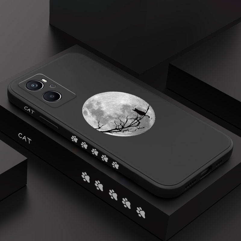Moon Cat Phone Case For OPPO A96 A95 A76 A57 A55 A36 A16 A16K Liquid ...