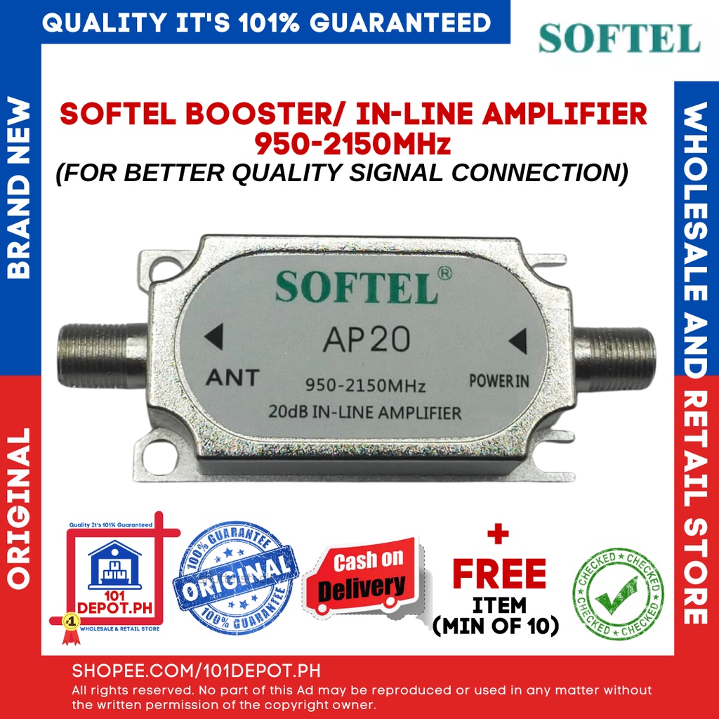 SOFTEL BOOSTER/ IN-LINE AMPLIFIER 950-2150MHz | Shopee Philippines