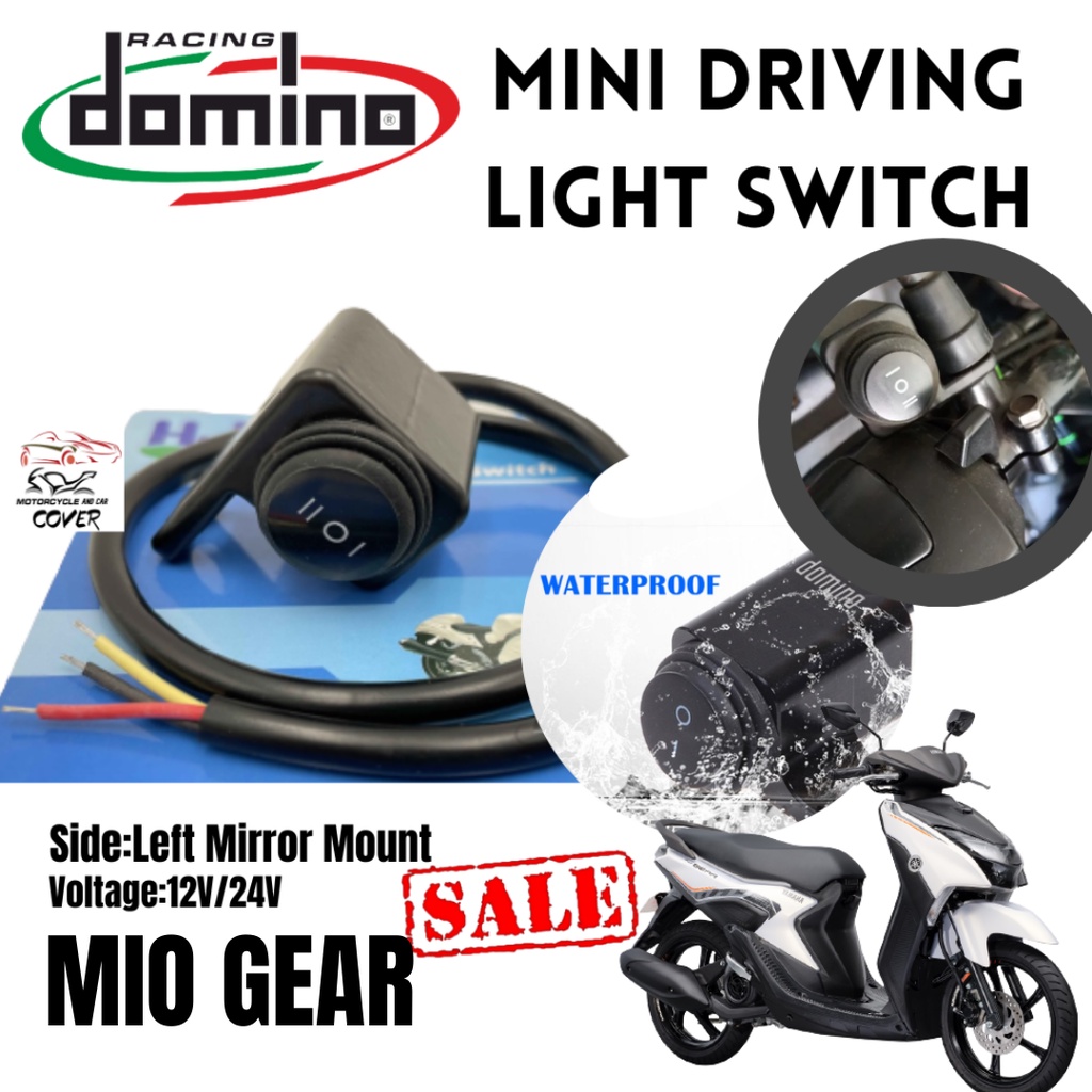 DOMINO MINI DRIVING LIGHT MIO GEAR | Left Mirror Mount 3 Way Hazard Fog ...