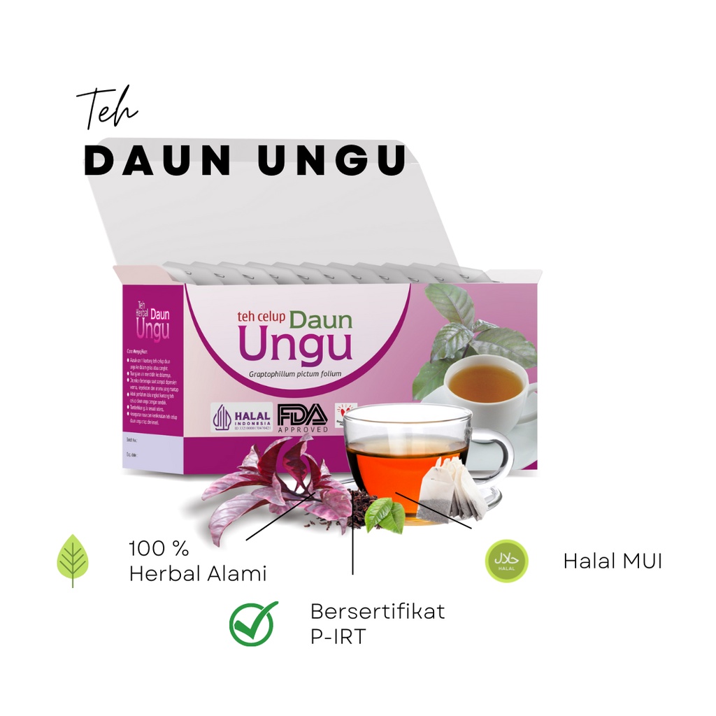 UNGU Tazakka Original Purple Leaf Tea for Hemorrhoids Contains 20 Bags ...