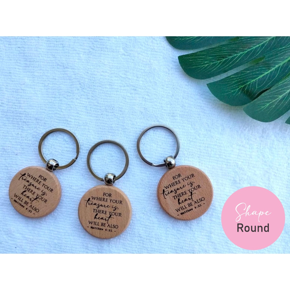 PERSONALIZED Wooden Keychains with laser engrave | Shopee Philippines