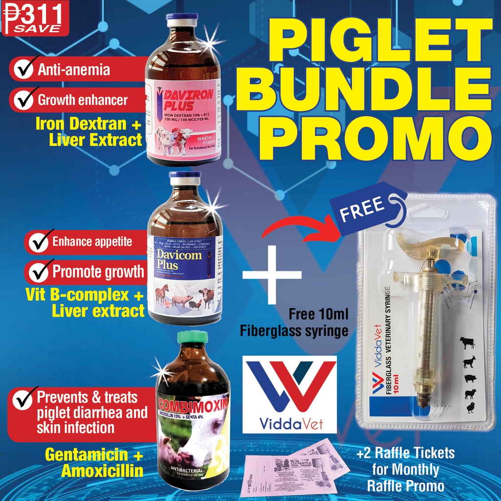 Viddavet Piglet Bundle Promo 100 ml Daviron Plus Davicom Plus ...