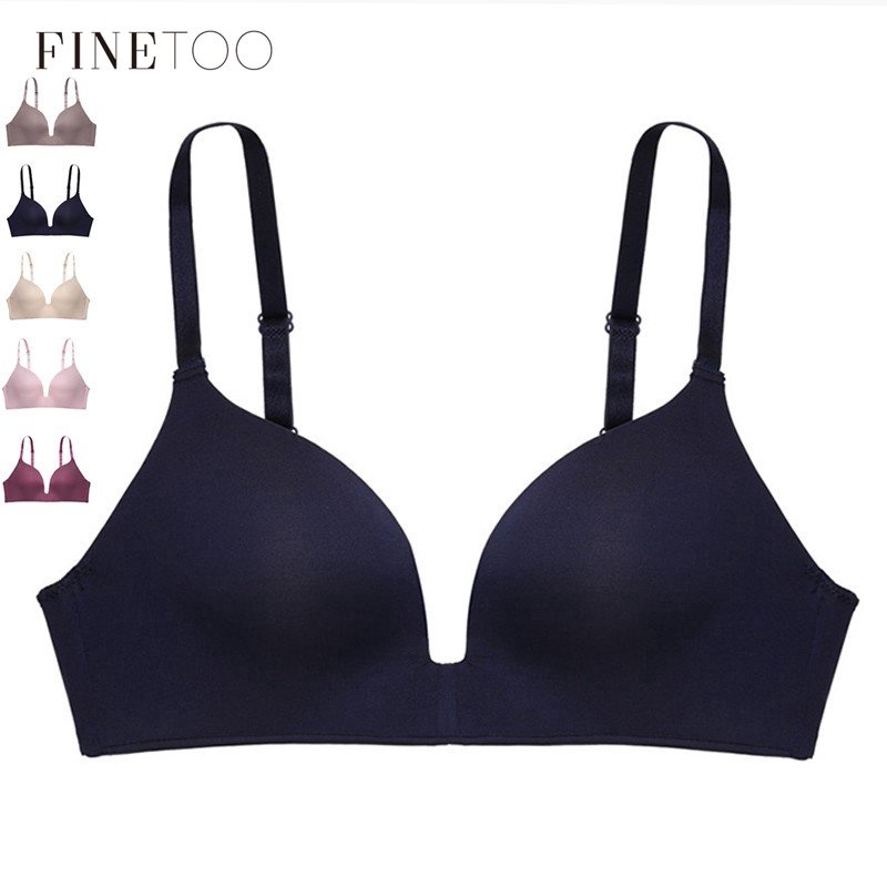 Finetoo Seamless Bra Women A B Cup Push Up Underwear Women's Adjustable ...