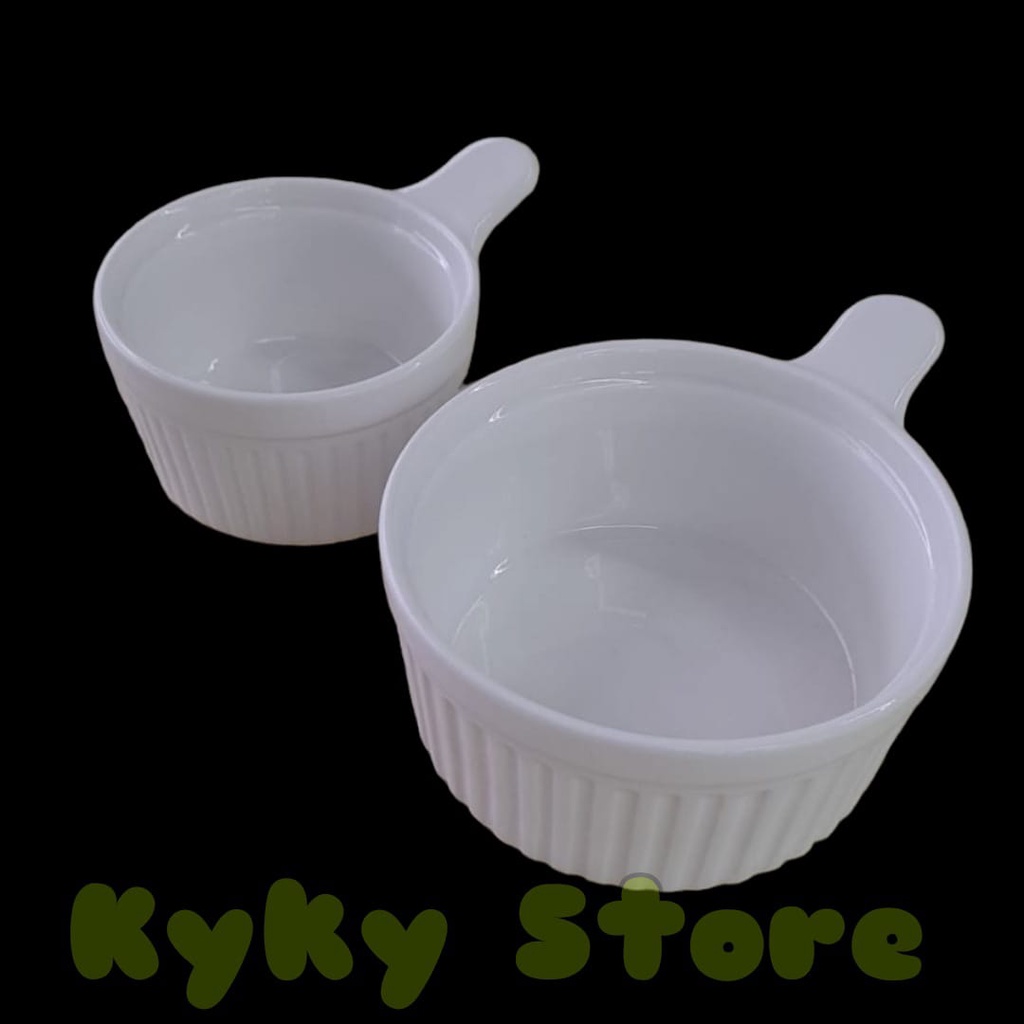 Ramekin w Handle - Ramekin Bowl Heat Resistant Handle Ceramic Creme ...