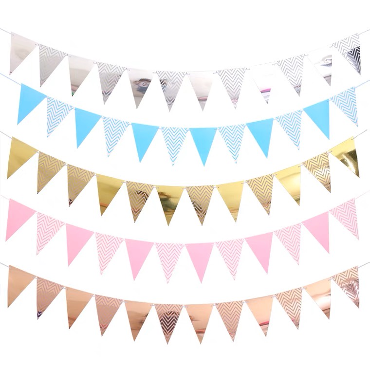 Bronzing wavy pattern pennant string flag Zigzag Banner birthday party ...