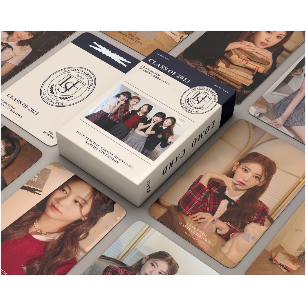 KPOP LE SSERAFIM Photocard FEARLESS Album Lomo Card Postcard 55pcs/box ...
