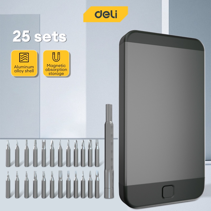 Deli 25Pcs Screw Driver Set Multi Function Portable Magnetic Precision Screwdriver Set Tools ...