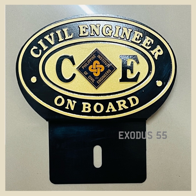CIVIL ENGINEER PICE Car Profession Emblem Accessories Black Gold Gifts ...