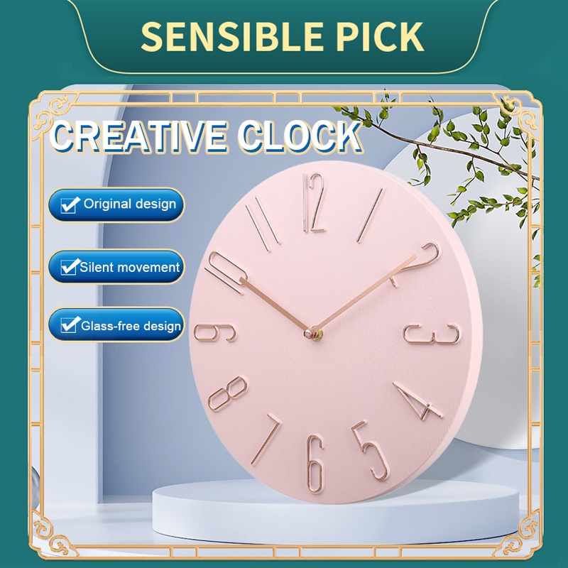 SENSI PIC # Living room wall clock Family wall clock Simple wooden wall ...