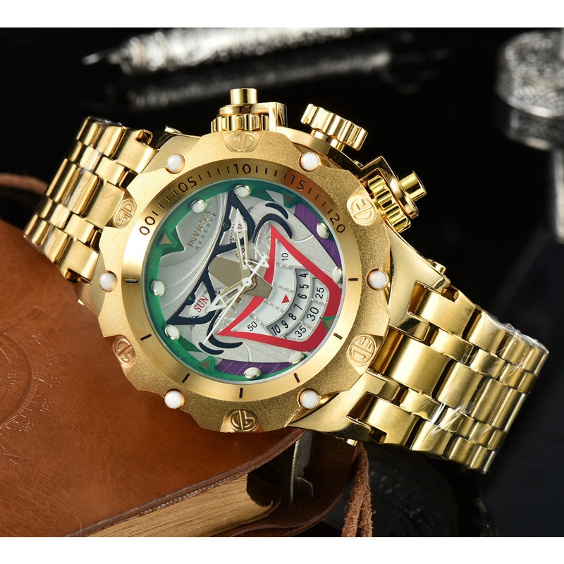 Invicta Men's Big Dial Clown Watch Fashion Stainless Steel Calendar ...