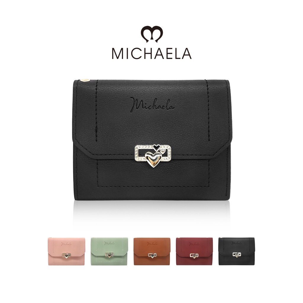 MICHAELA Small Wallet for Women with Water Drop Like Snap Buckle ...
