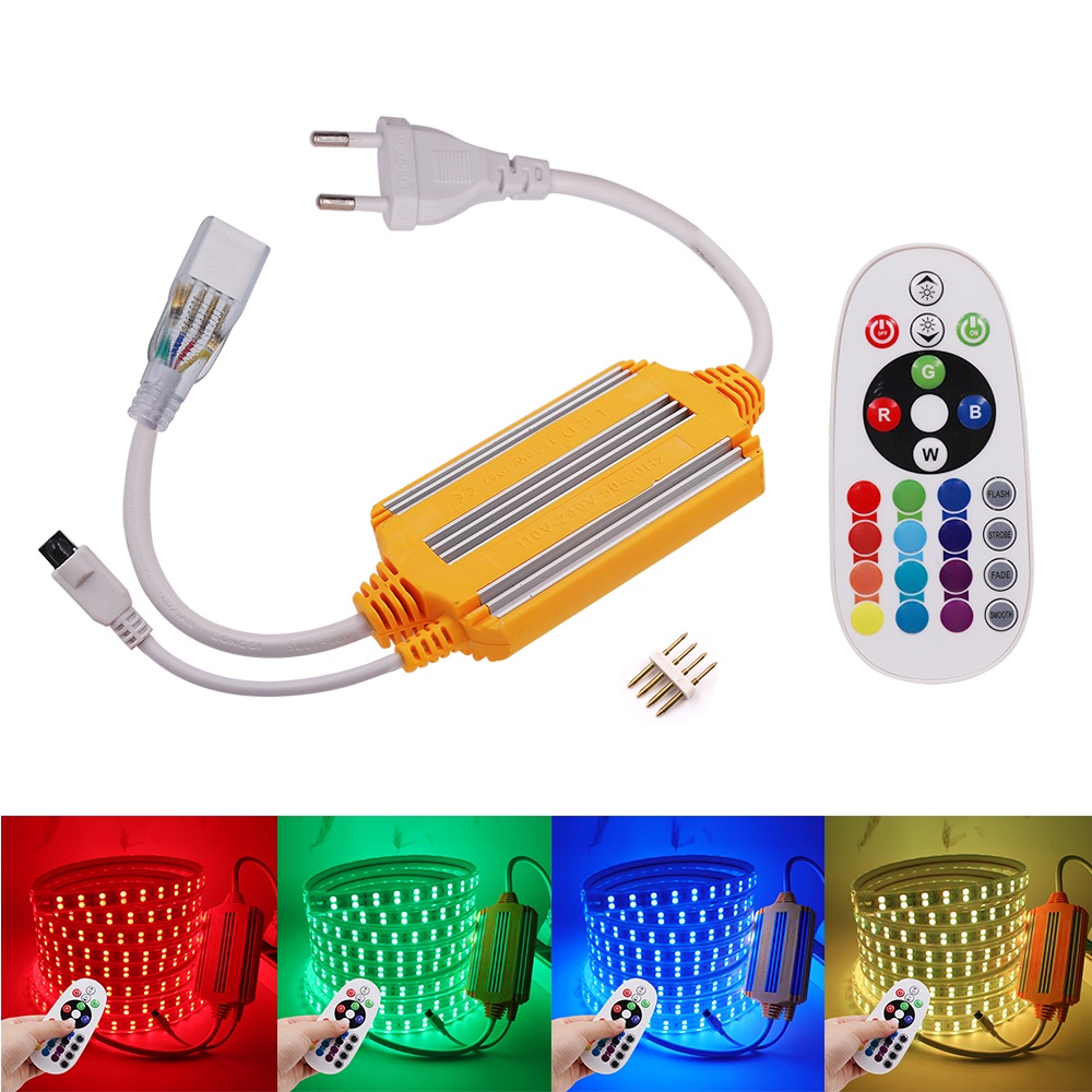 220V Waterproof IP68 RGB Dimmer 1500W 24Key RGB Controller with EU Plug ...