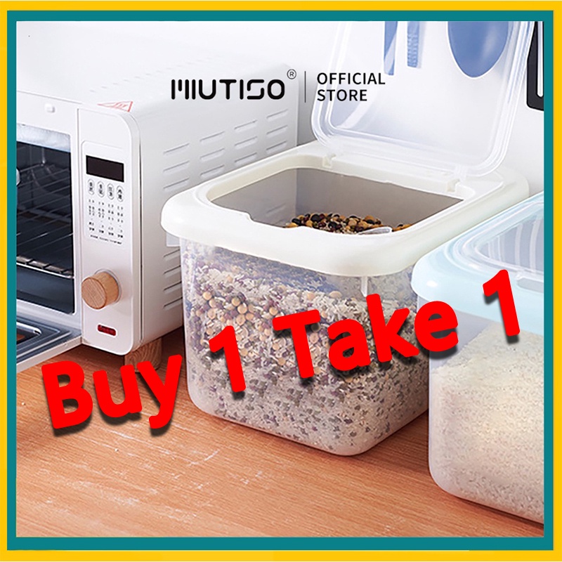 Miutiso Multifunctional Grain Rice Container 3Kg Airtight Kitchen Food ...