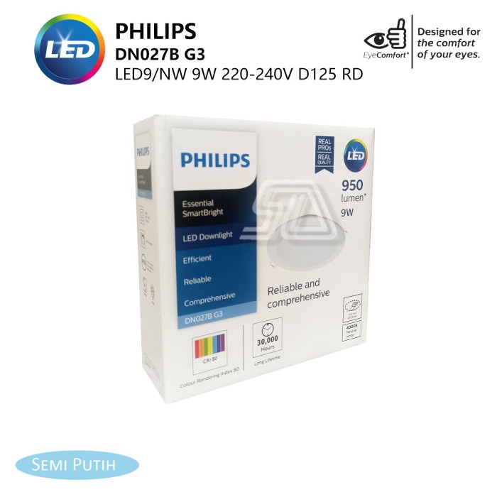 Philips LED Downlight DN027B G3 LED9/NW 9W 220-240V D125 RD | Shopee Philippines