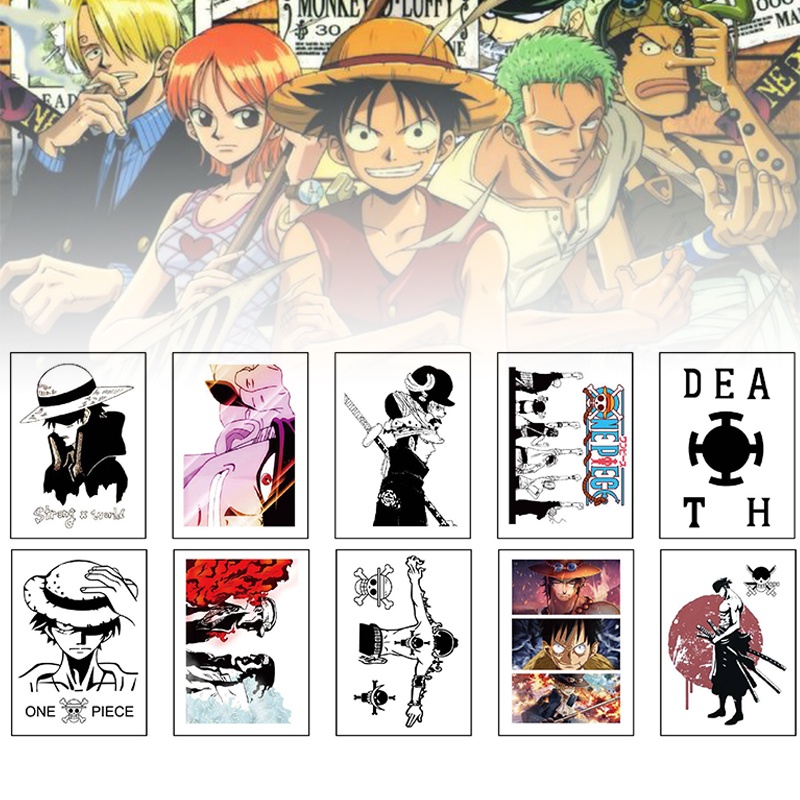 Anime One Piece Tattoo Stickers Luffy Ace Halloween Party Fashion ...