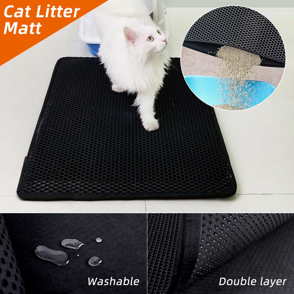 Cat Litter Mat Double Layer Pet Cat Litter Pad Bottom Non-slip Pet ...