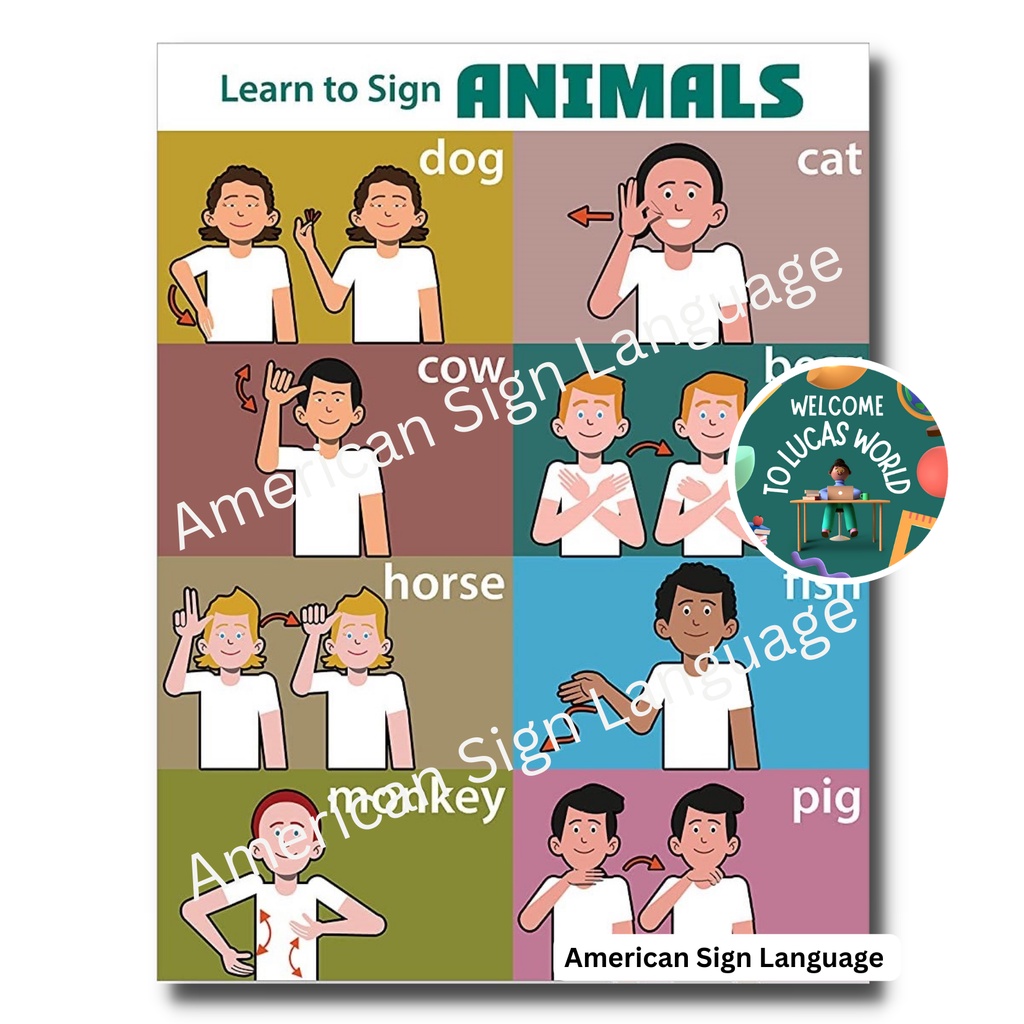 ASL AMERICAN SIGN LANGUAGE CHARTS POSTERS ALPHABET NUMBERS FEELINGS ...
