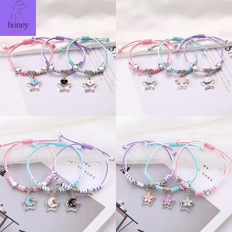 3pcs Luminous Lucky Charm Handmade Moon Flower Couple Friendship ...